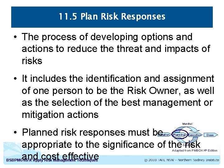 Apply Risk Management Techniques Project Risk Processes Part