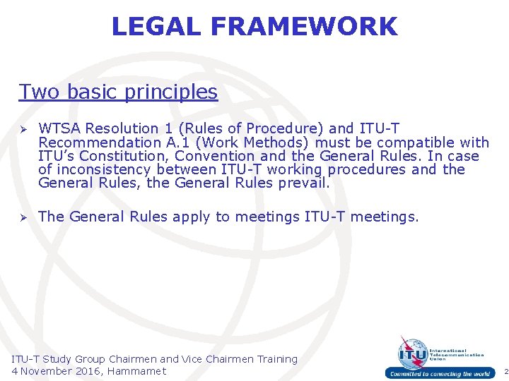 Overview of ITUs basic texts Antoine Dore Senior