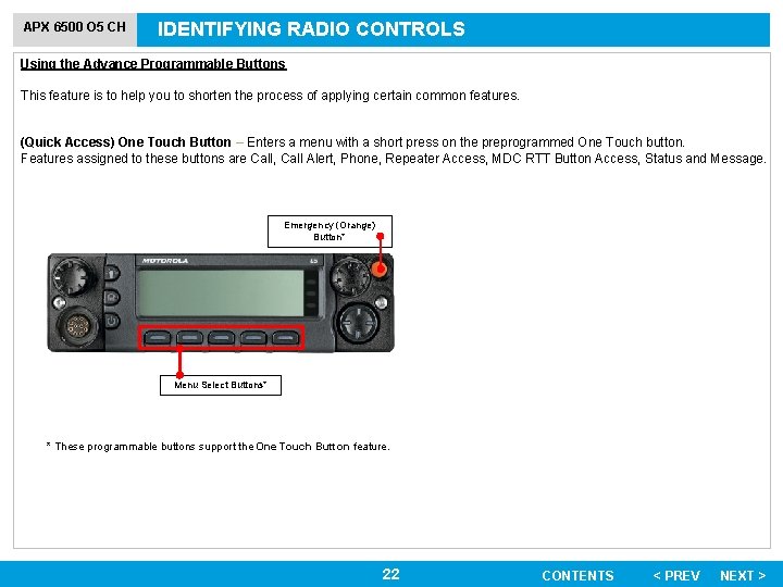 APXTM TWOWAY RADIOS APX 6500 O 5 CONTROL