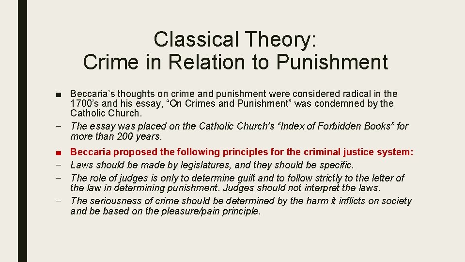 EARLY AND CLASSICAL CRIMINOLOGICAL THEORIES Dr Alberto Pimentel