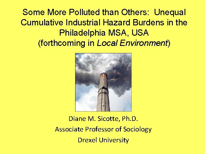 Some More Polluted than Others Unequal Cumulative Industrial