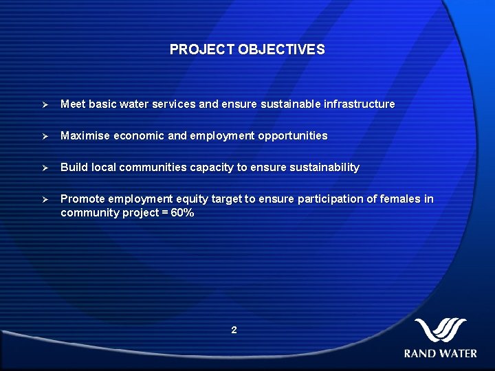 RAND WATERs CONTRIBUTION TOWARDS SOCIOECONOMIC GROWTH THROUGH COMMUNITY