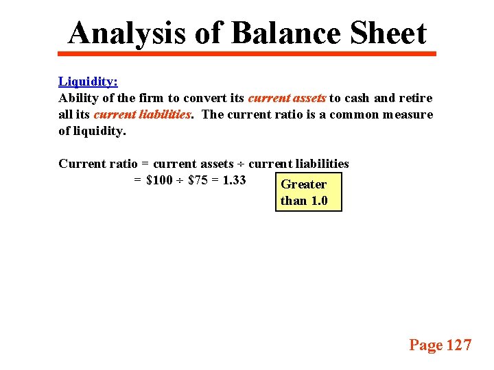 Assessing Business Performance Chapter 6 Structure of Balance