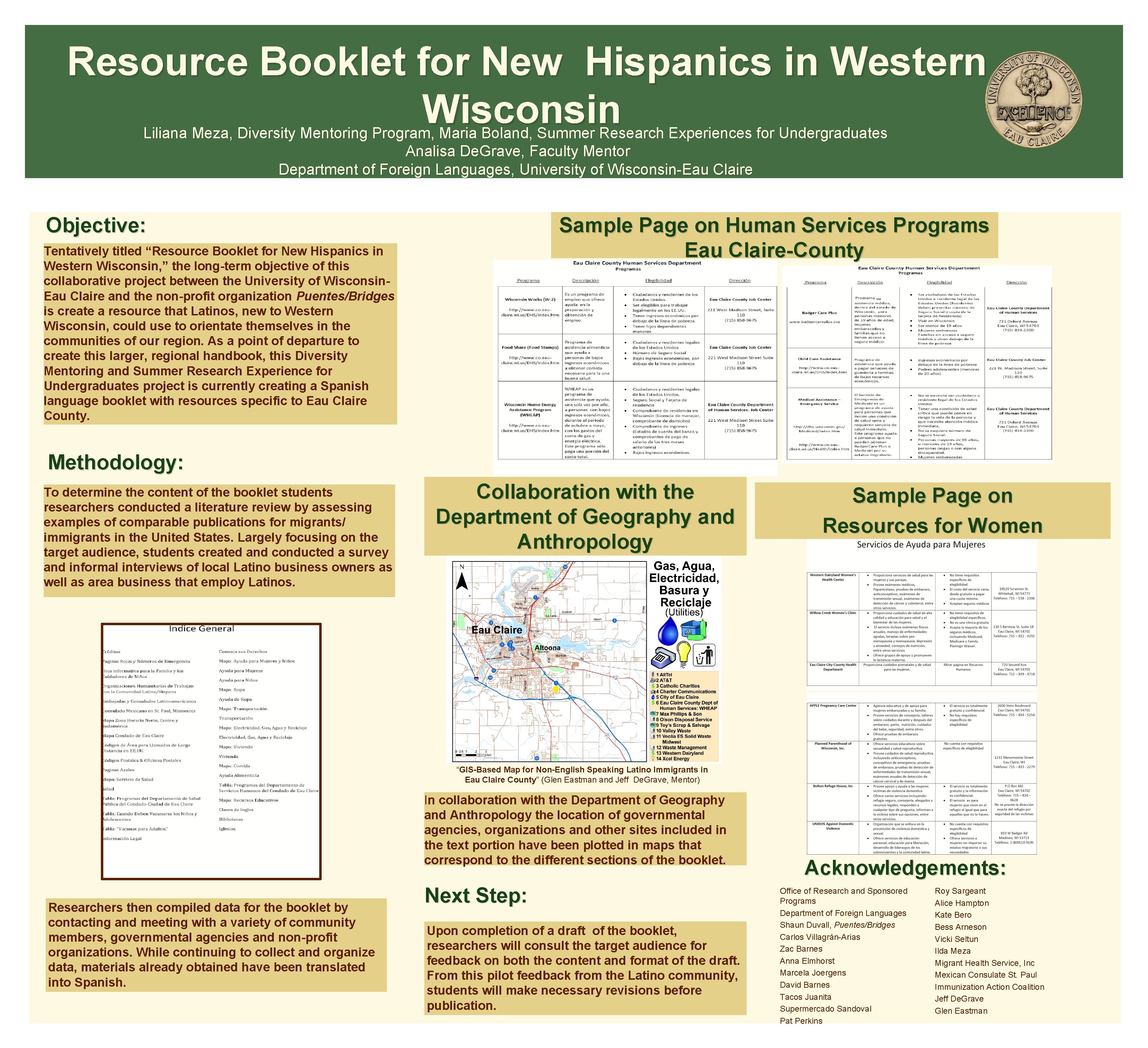 Resource Booklet for New Hispanics in Western Wisconsin
