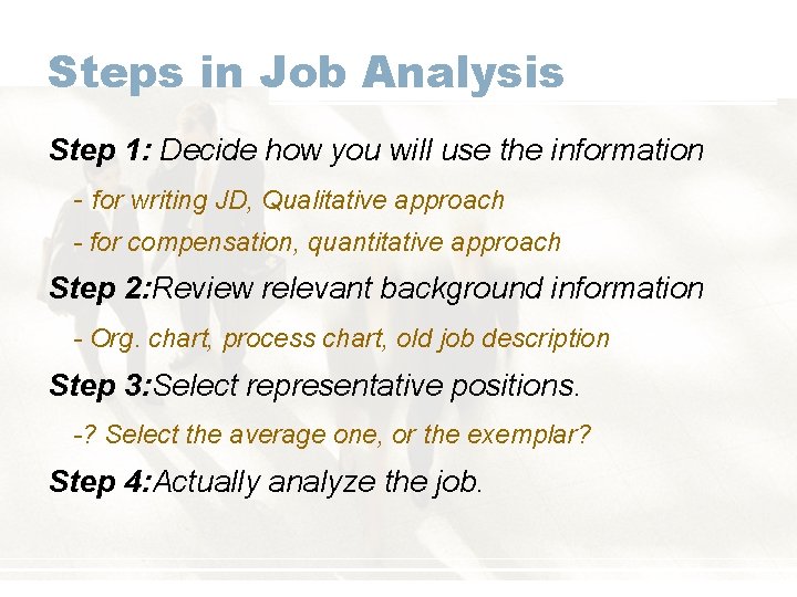 Chapter 4 Job Analysis SHRM Nature of Job