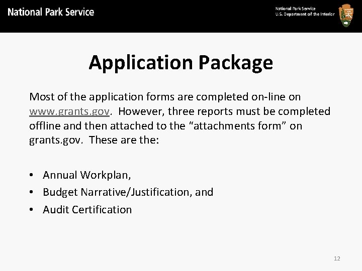 NPS Historic Preservation Fund HPF Grant Application Instructions