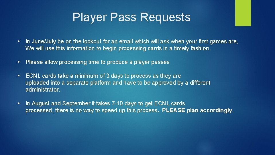 Manager Training Player Paperwork and Player Passes Team