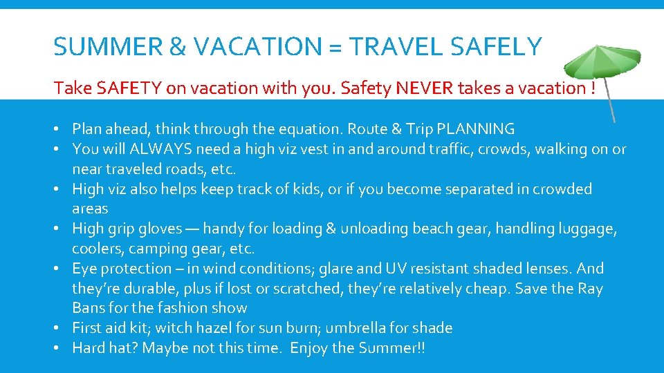 June Safety Info Tips for Beating Summer Heat