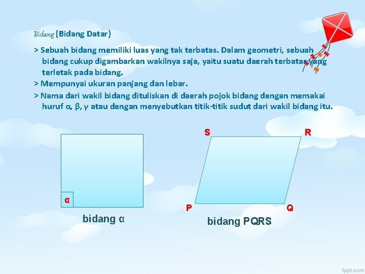 GEOMETRI BIDANG DATAR oleh Elis muslimah TITIK GARIS