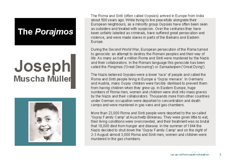 Timeline extension materials Case study cards personal stories