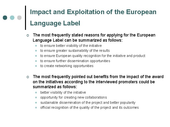 National Report on European Language Label in the