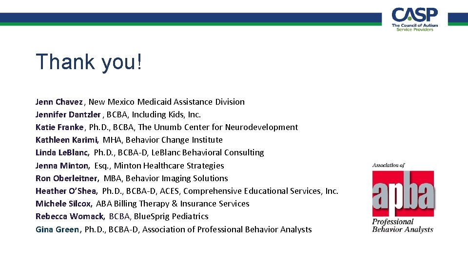 Practice Parameters for Telehealthimplementation of Applied Behavior ...