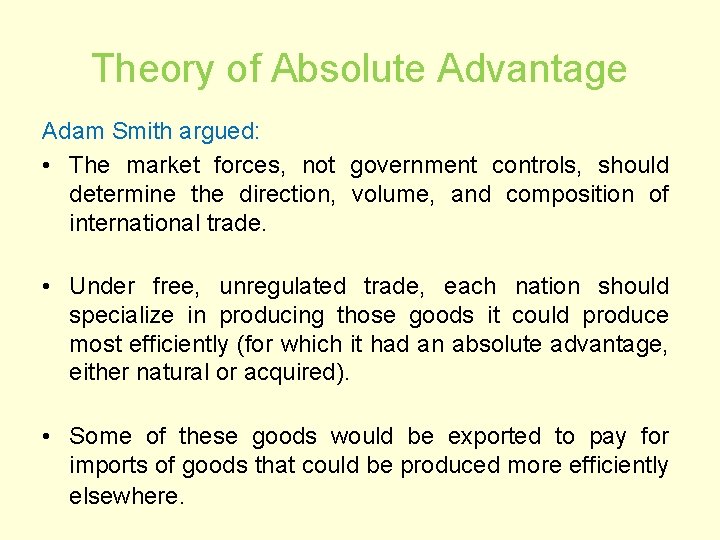Chapter 2 International Trade Theories Mercantilism A complex
