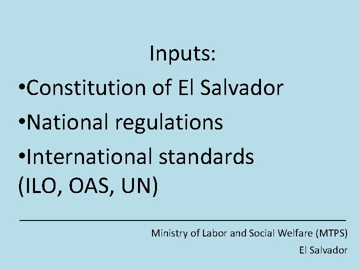 Strategic Planning Process in the Labor Administration Ministry