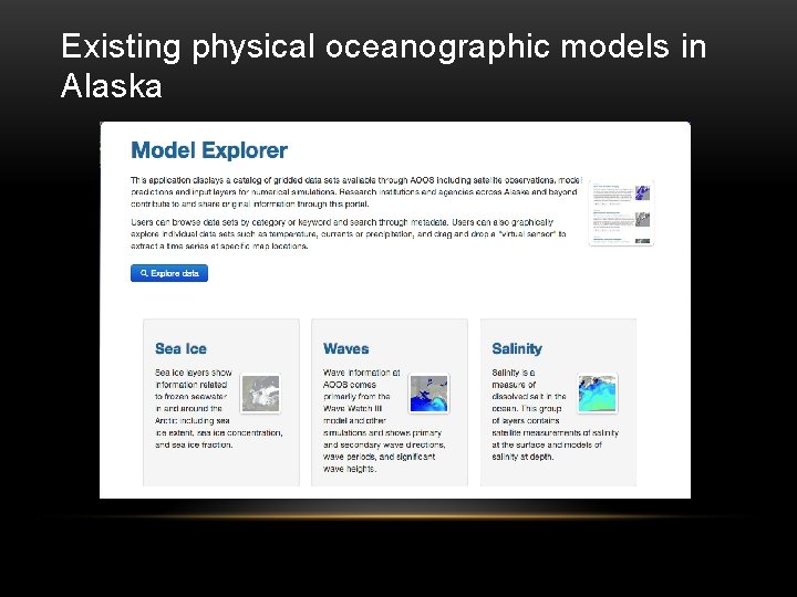 MODELING STRATEGY For the Alaska Ocean Observing System