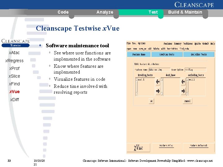 Cleanscape Testwise Software visualization and analysis tool box