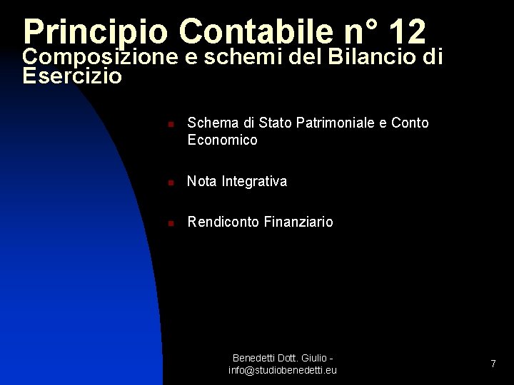 Corso di Contabilit Ordinaria e Fondamenti di Contabilit