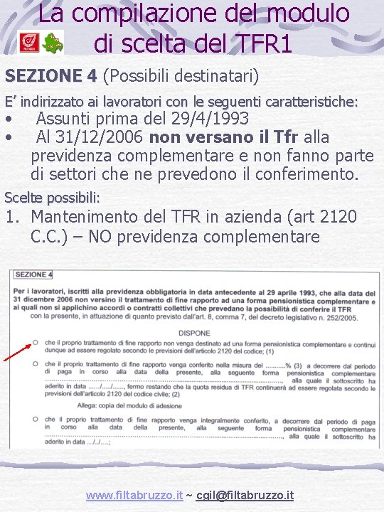 La compilazione del modulo di scelta del TFR