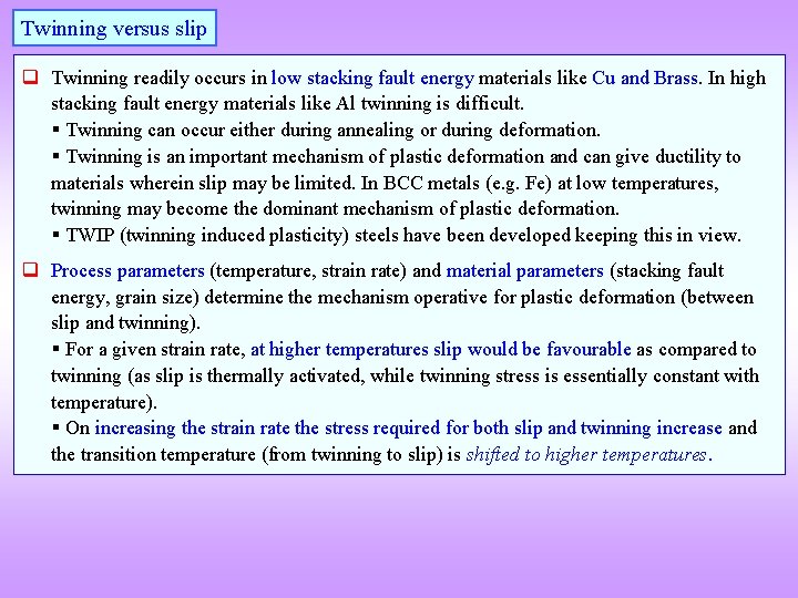 Defect Structure Mechanical Behaviour of Nanomaterials Defect structure