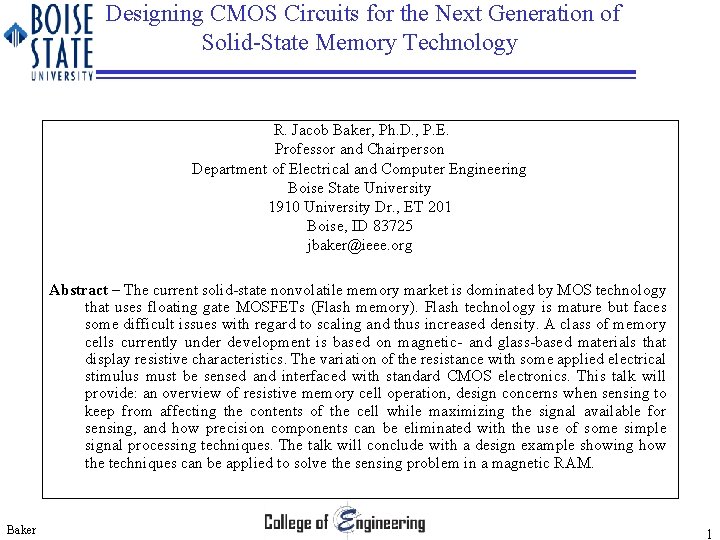 Designing CMOS Circuits for the Next Generation of