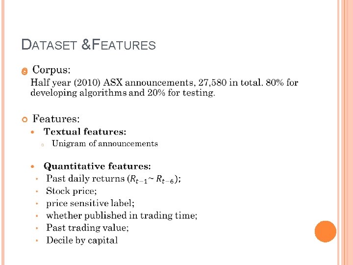 PREDICTING THE DAILY RETURNS USING FINANCIAL QUANTITATIVE DATA