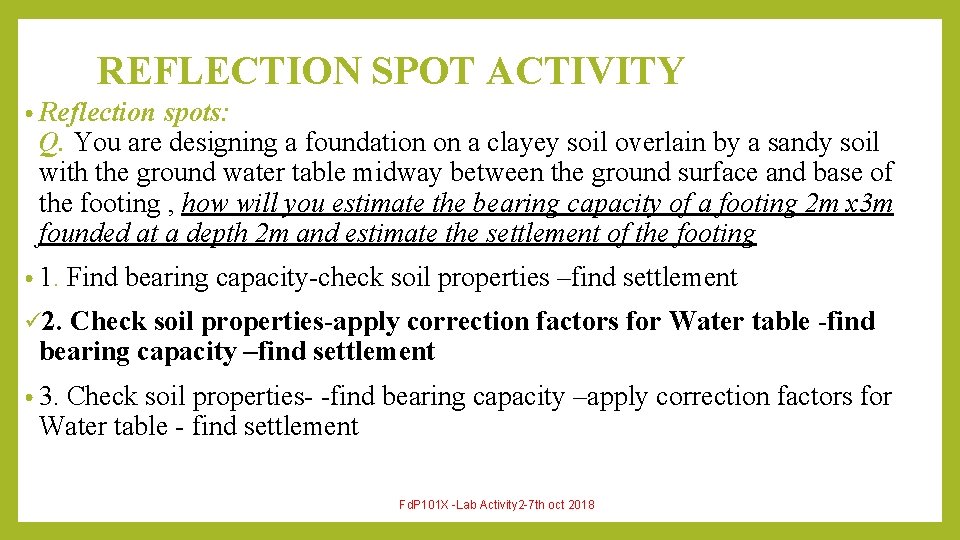 LAB ACTIVITY2 REFLECTION SPOTS LBD Wilma Fernandes Associate