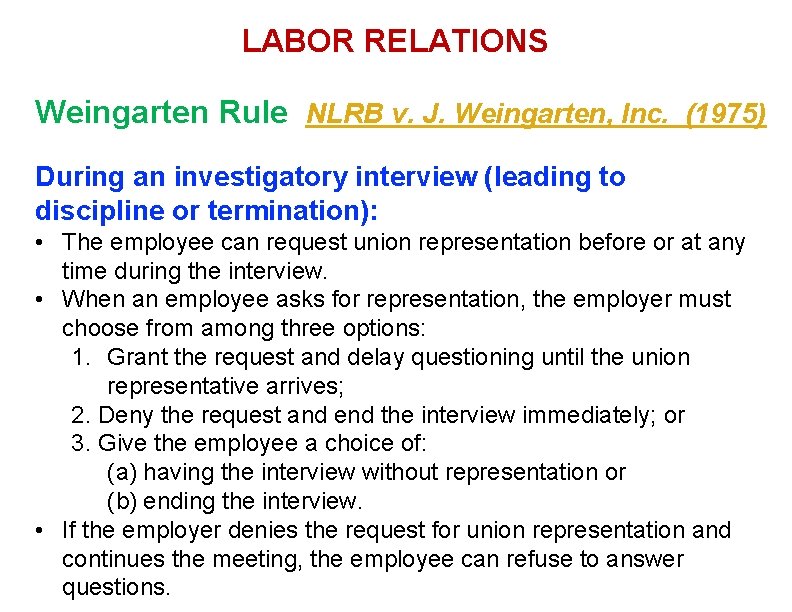 LABOR RELATIONS WAYNE P SCHULMAN Esq SVP General