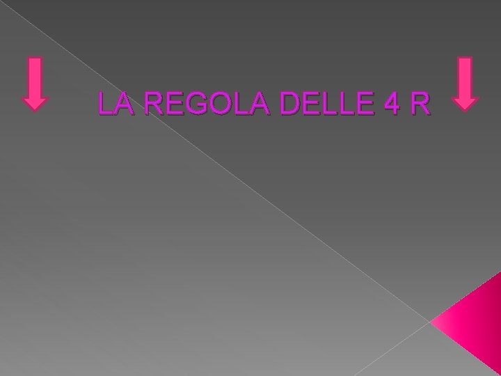 LA REGOLA DELLE 4 R LE 4 R