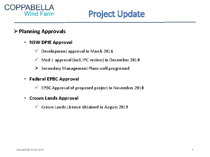 Project Update for CCC Members 6 th August