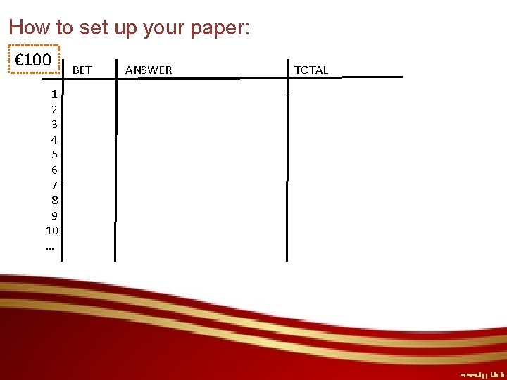 How to set up your paper 100 1