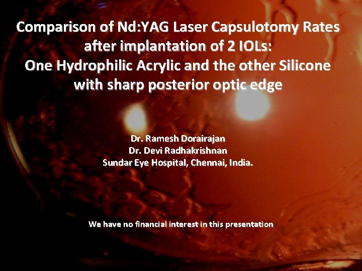 Comparison of Nd YAG Laser Capsulotomy Rates after