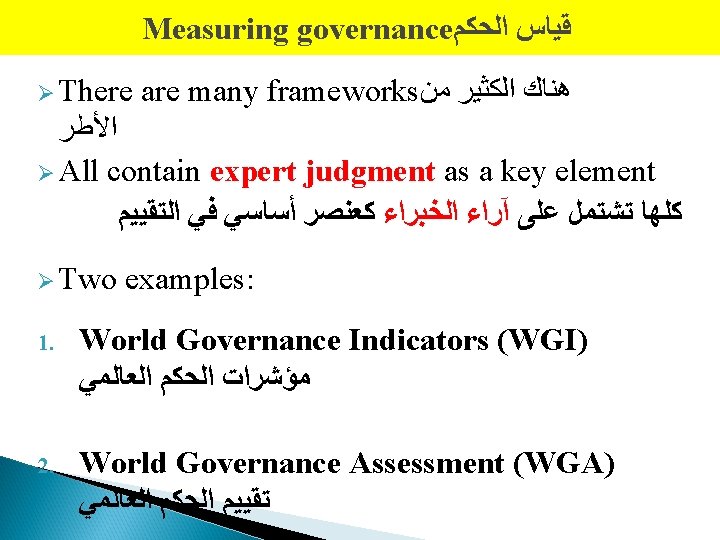 World Governance Indicators WGI by the World Bank