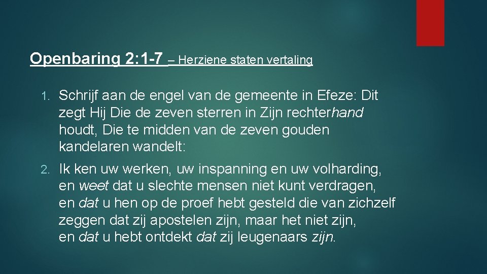 Liefde die overwint OPENBARING 2 1 7 De