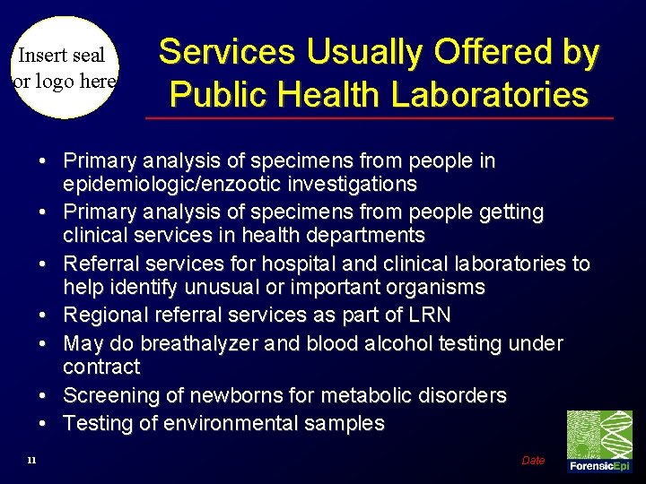 The Role of the Laboratory Public Health and