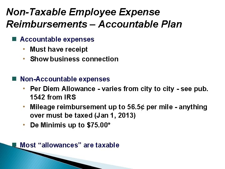 AP and PR Taxable vs Non Taxable Fringe