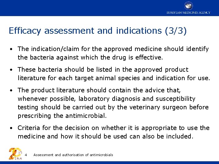 Principles for the assessment and authorisation of antimicrobials