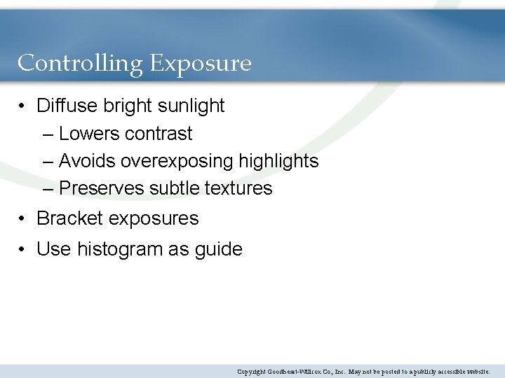 CHAPTER 12 Outdoor Photography Objectives Identify the types