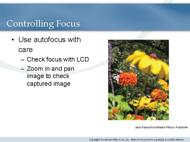 CHAPTER 12 Outdoor Photography Objectives Identify the types