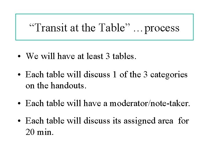 Transit at the Table Led by Caltrans Office