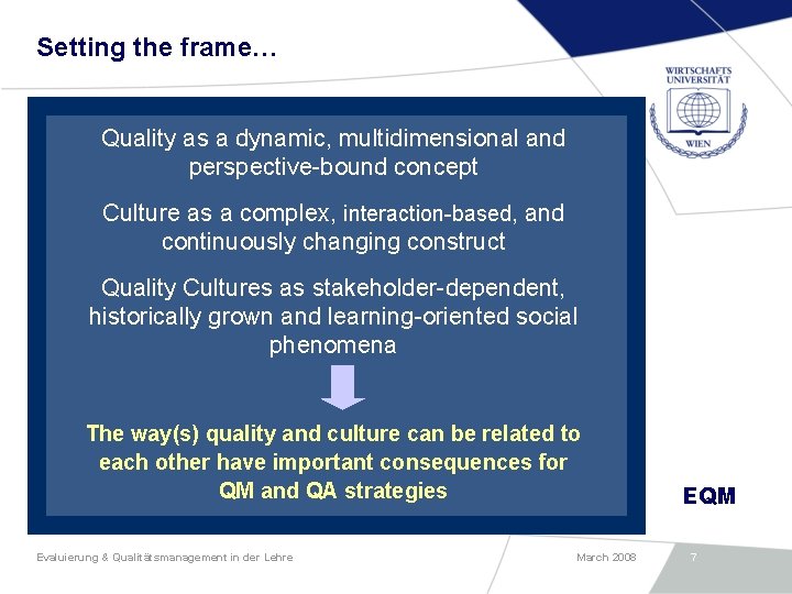 Developing a quality culture The basic framework Mag