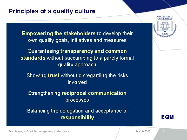 Developing a quality culture The basic framework Mag