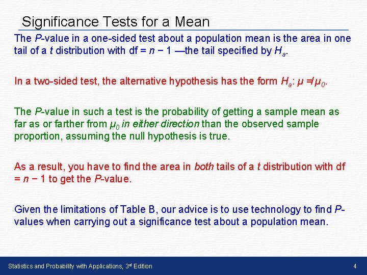 Testing a Claim Lesson 8 6 Significance Tests