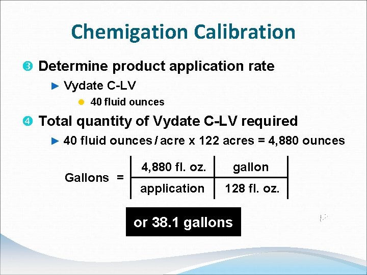 Chemigating with Confidence Class Exercise Guidelines l Work