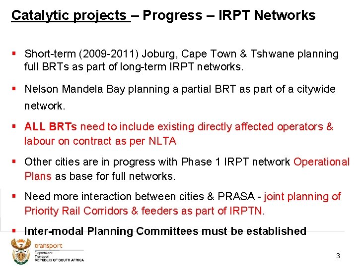 Briefing on Bus Rapid Transit System BRT Project