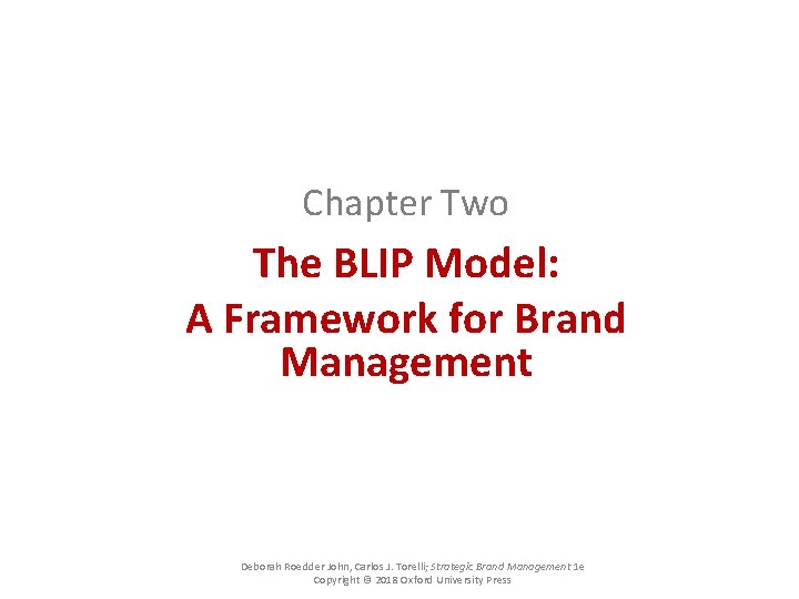 Chapter Two The BLIP Model A Framework for