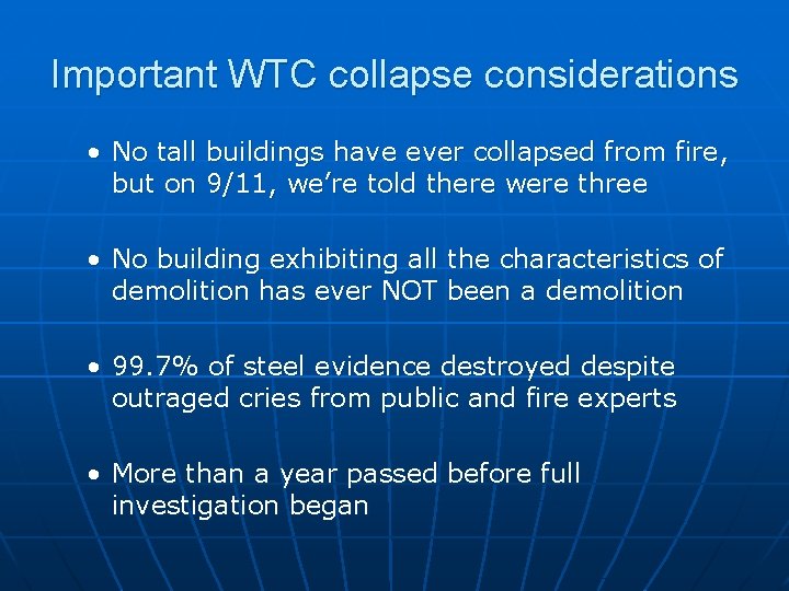 The NIST World Trade Center Report A New