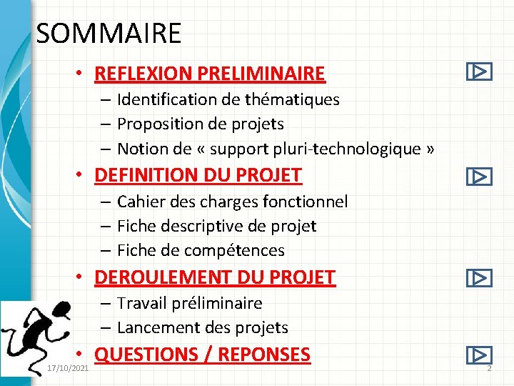 SEMINAIRE STI 2 DEE EXEMPLE DORGANISATION DUN PROJET