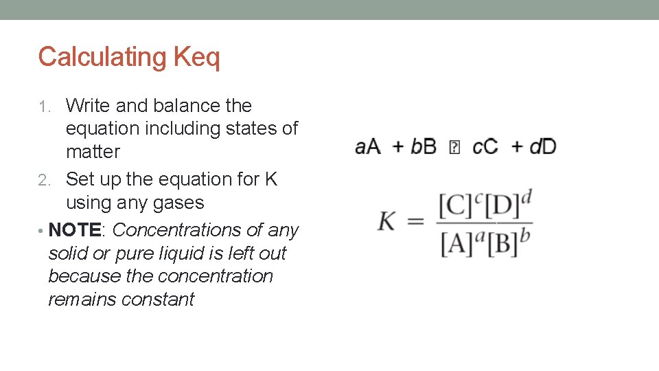 Equilibrium Honors Chem 2018 Why is chemical equilibrium