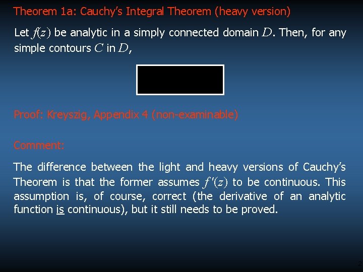 Week 5 2 Cauchys Integral Theorem continued A