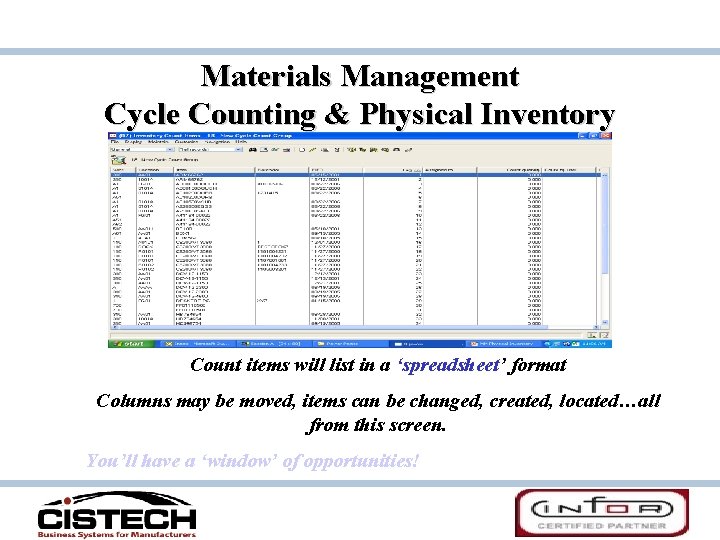 Materials Management Cycle Counting And Physical Inventory David